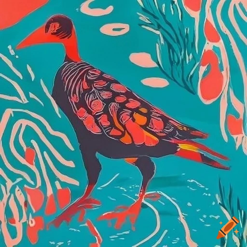 Minimalist bird matisse cut paper art on Craiyon