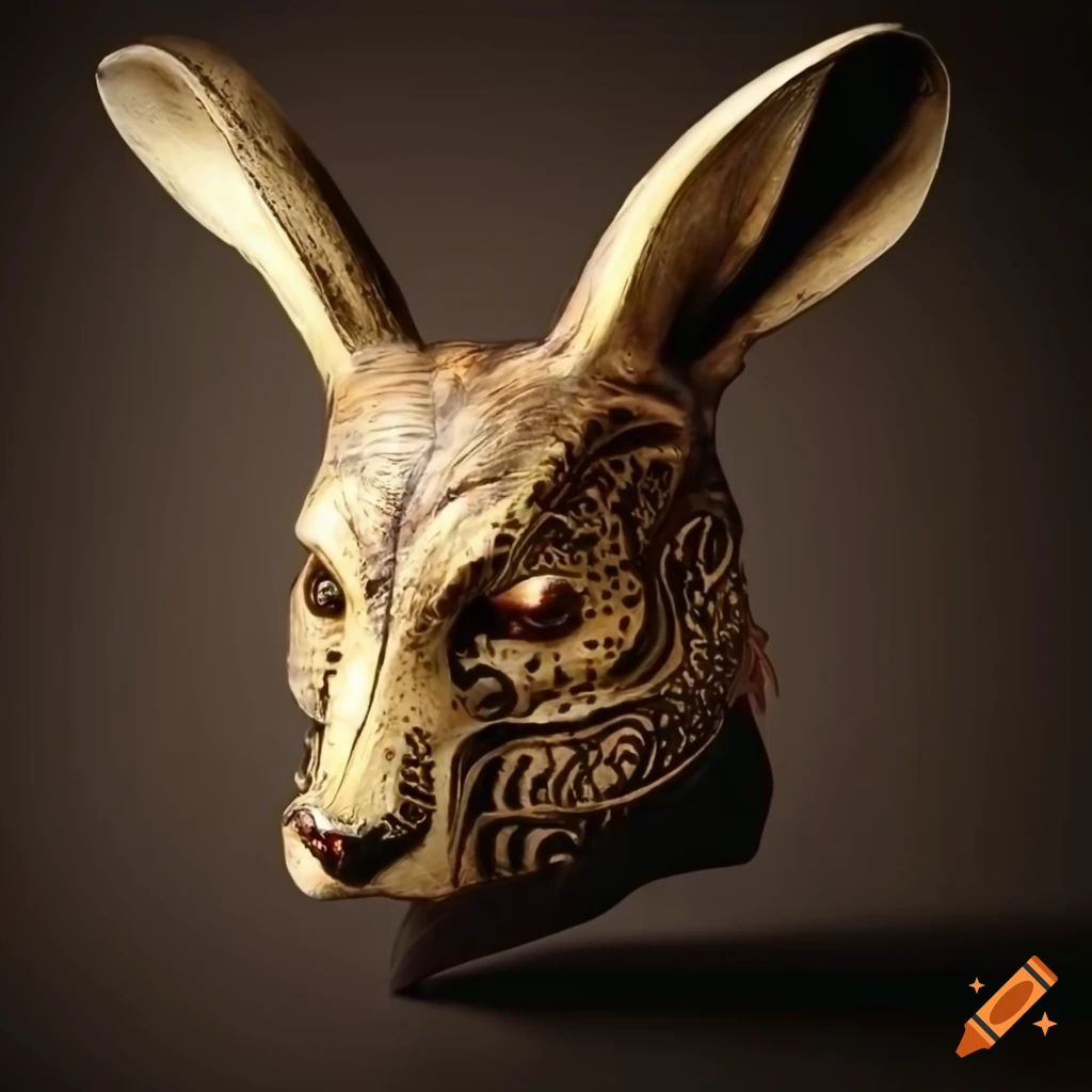 Detailed hare mask in caravaggio style on Craiyon