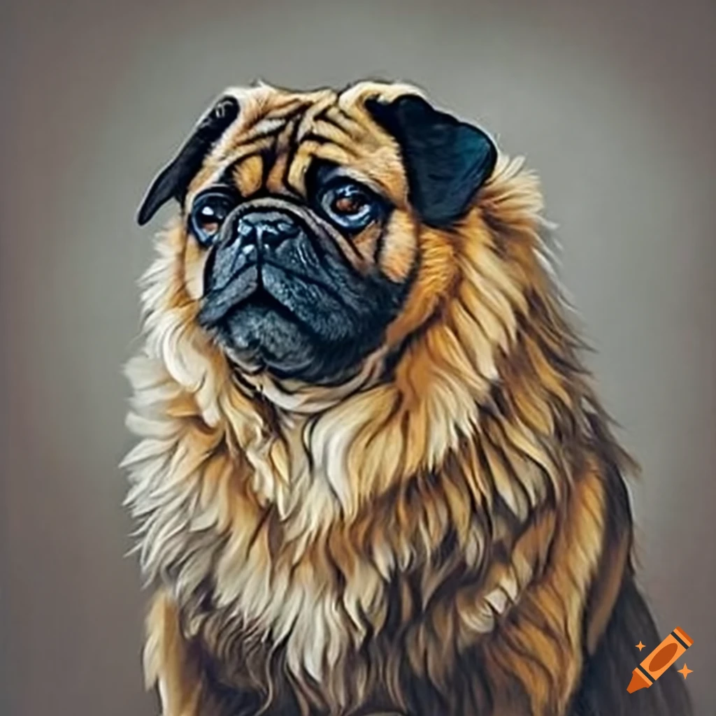 Pug dressed like a lion on Craiyon