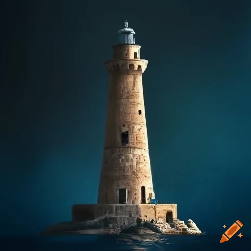 Artist inspired by ancient pharos lighthouse on Craiyon