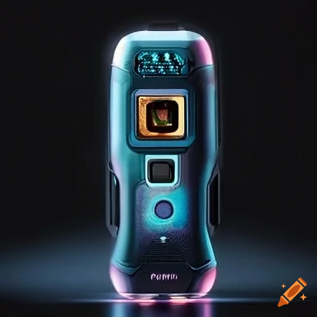 Vaporwave-style handheld device on Craiyon