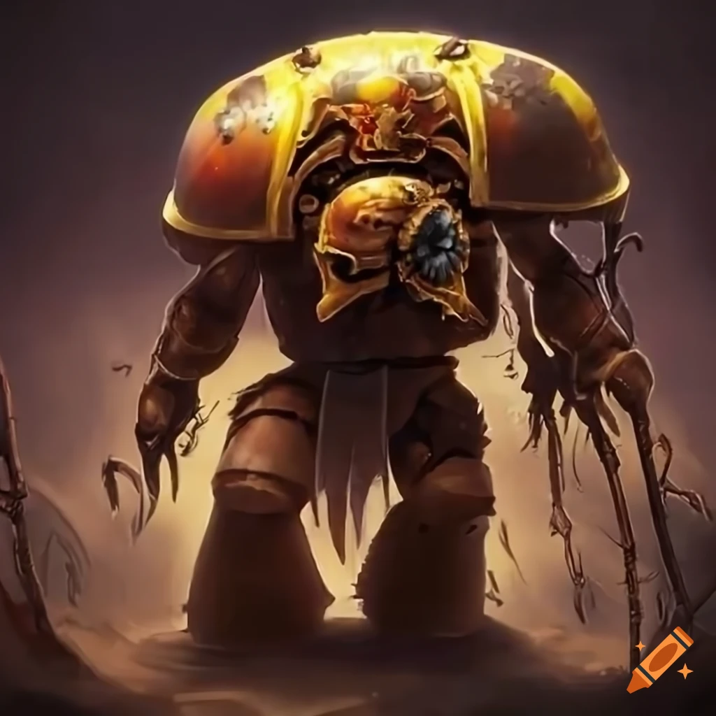 Eleban, lost primarch of warhammer 40,000 with strongman physique and warm smile on Craiyon