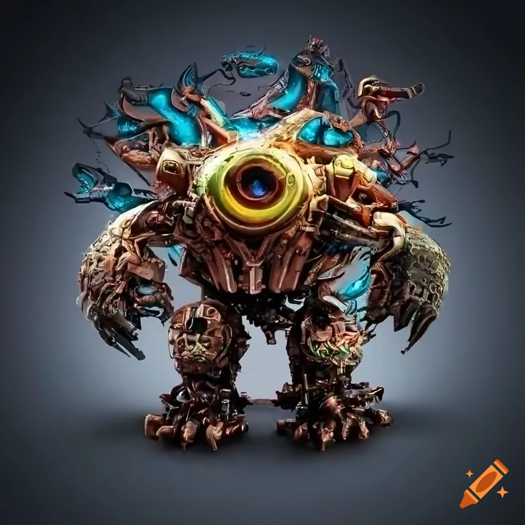 Mechanized monster artwork on Craiyon