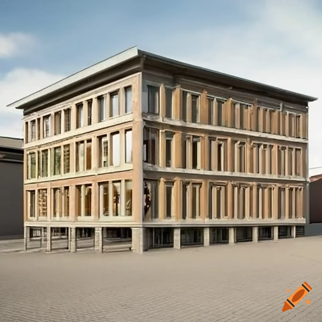 Impressive modern school building on Craiyon