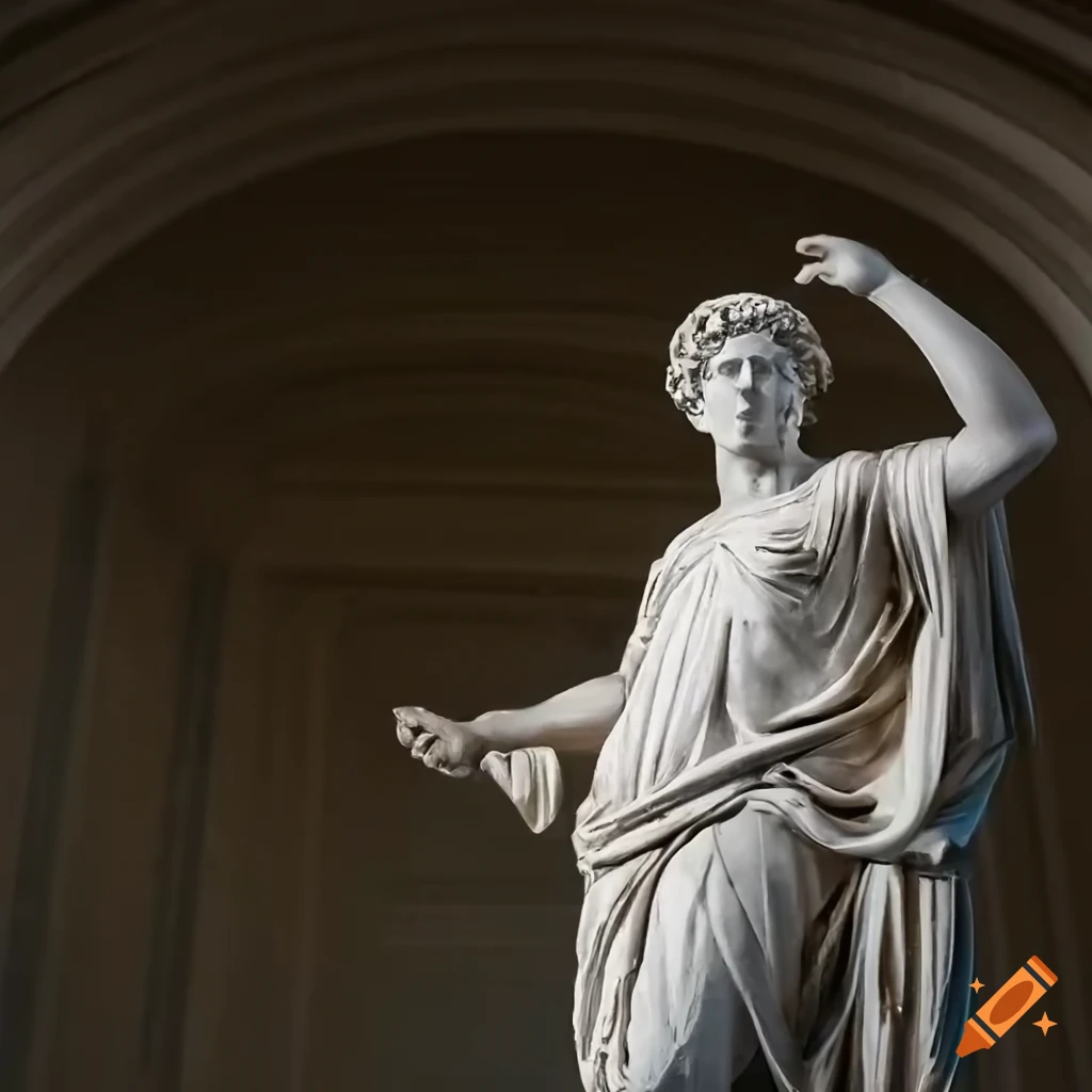 Intricately designed greek statue of a cicada with mythological elements on Craiyon