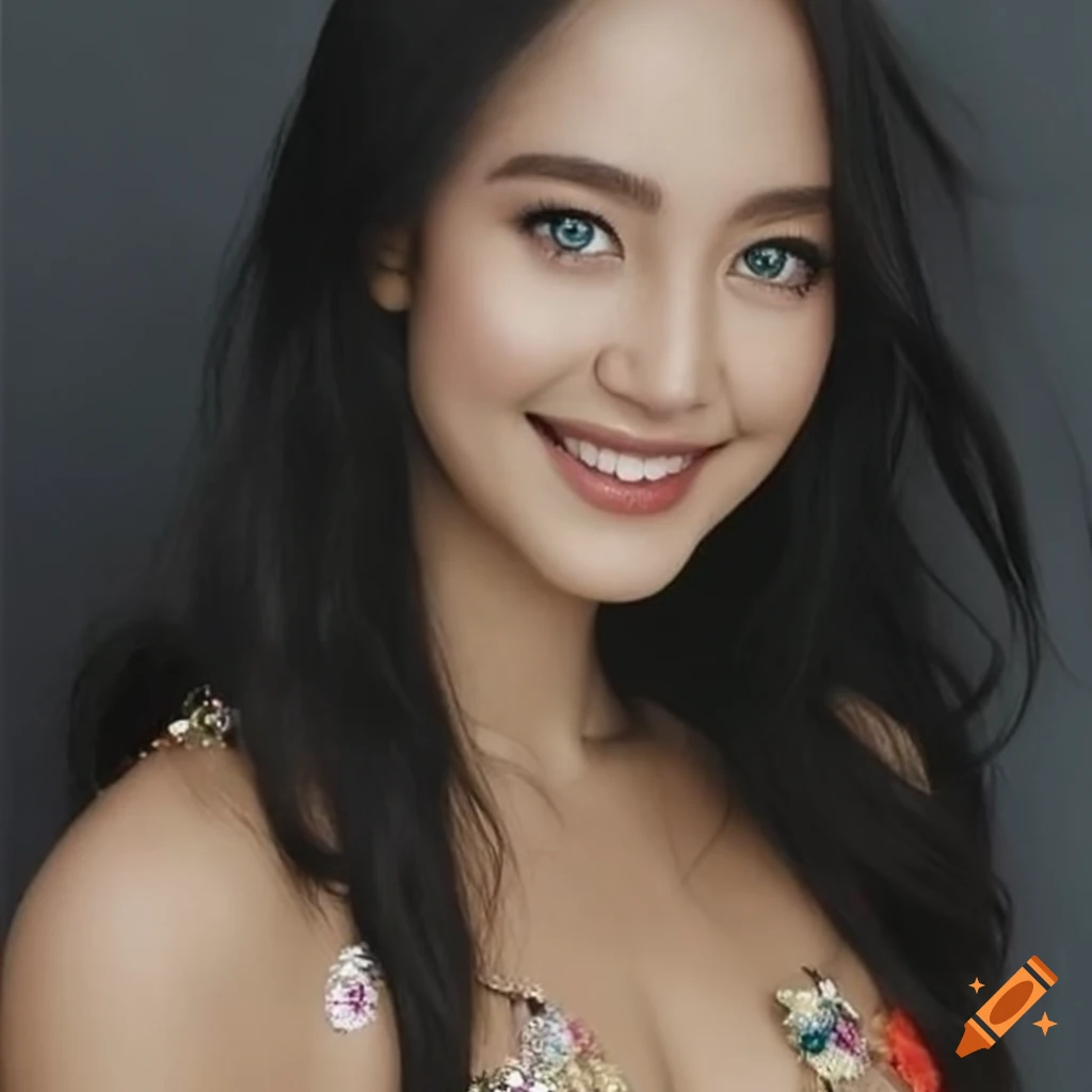 Portrait of a smiling girl on Craiyon