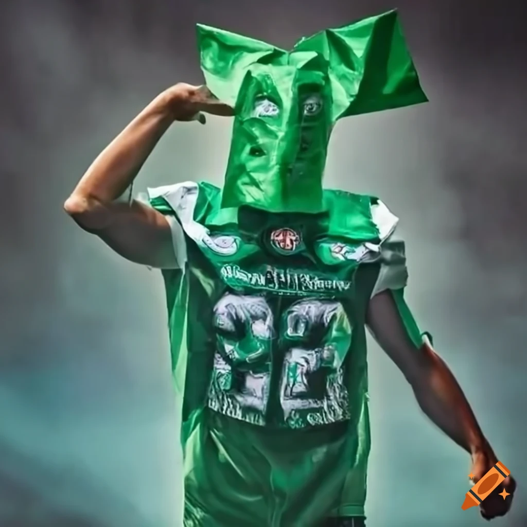 Saskatchewan roughriders fans wearing green paper bags