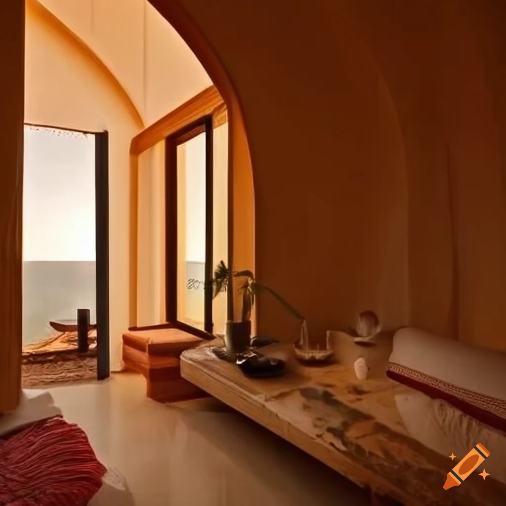 Modern moroccan house by the sea and desert