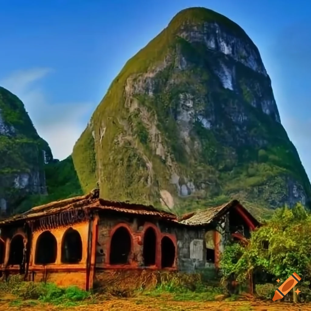 Steampunk building in cuban valle de vinales on Craiyon