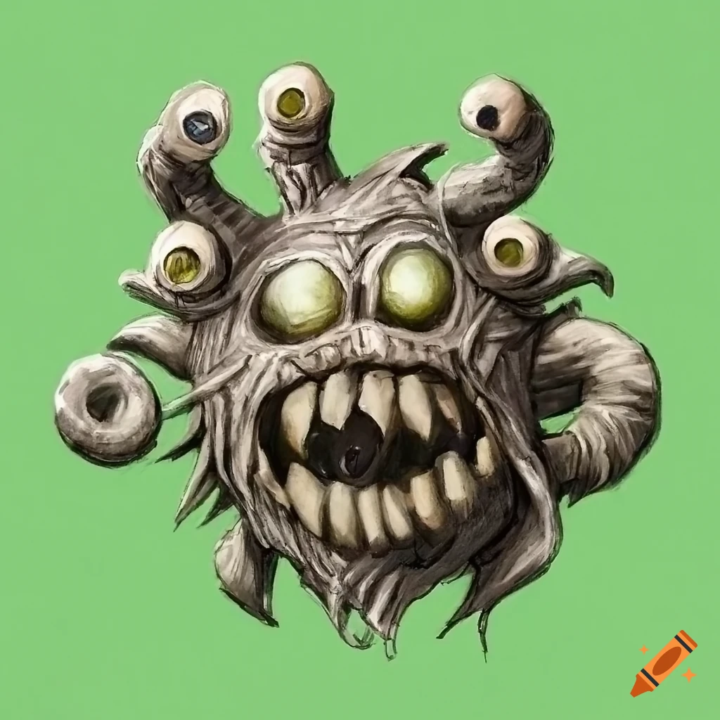 Detailed artwork of a beholder from d&d on Craiyon