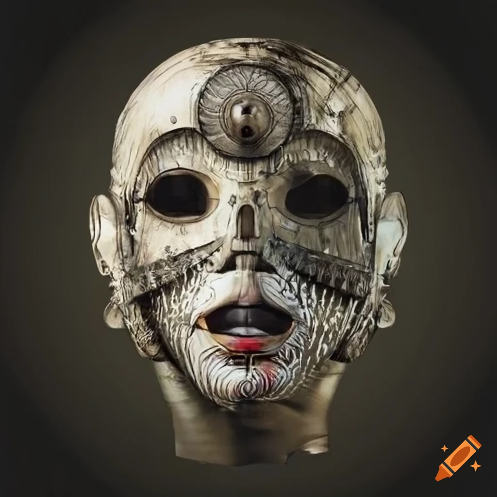 Detailed sci-fi illustration of theodore roosevelt in a biomechanical ...