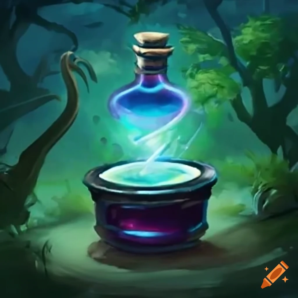 Vial of magical dirt in a fantasy art depiction on Craiyon