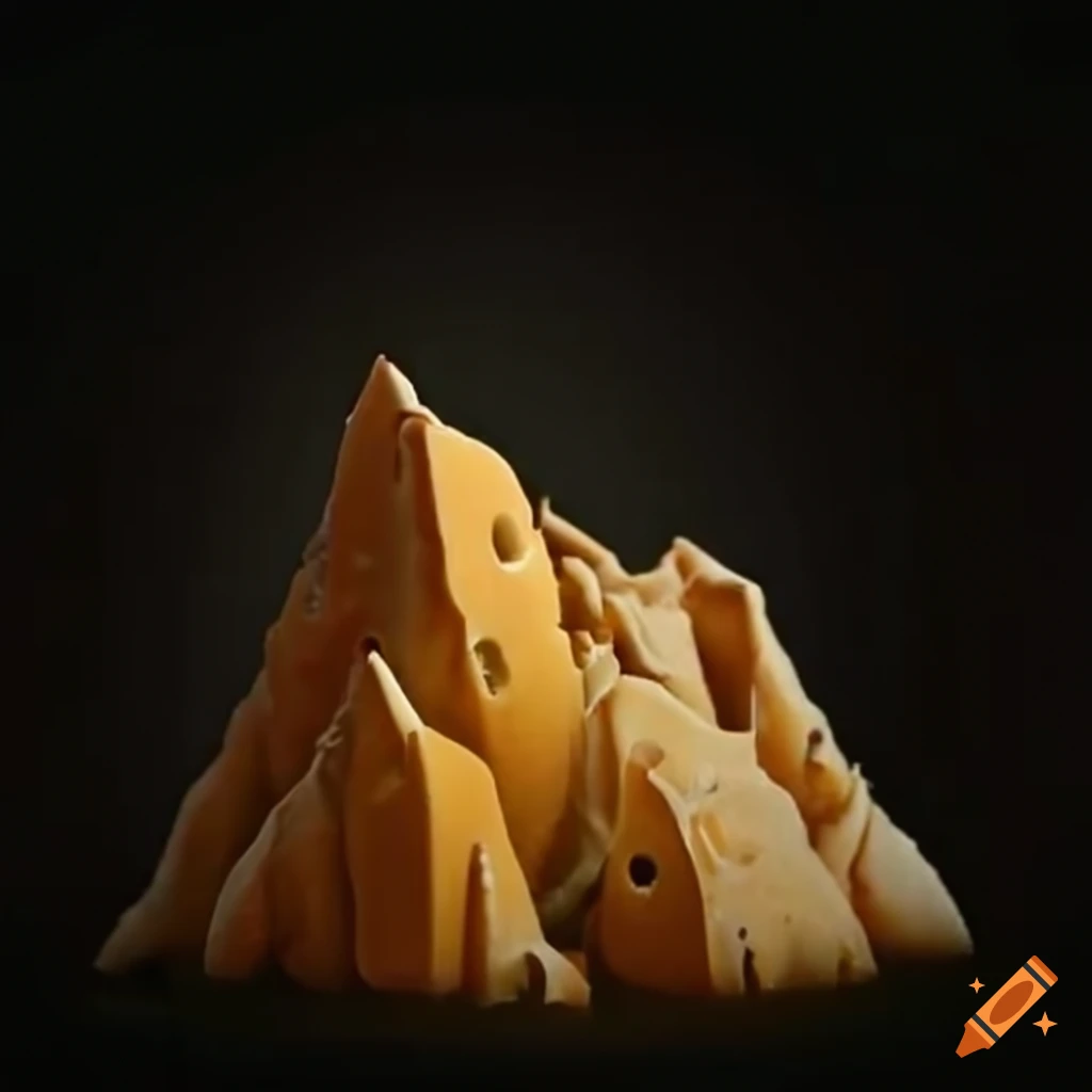 Mountain made of cheese on Craiyon