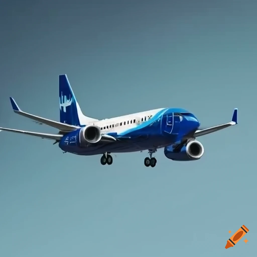 Boeing 737 with williams racing blue livery on Craiyon