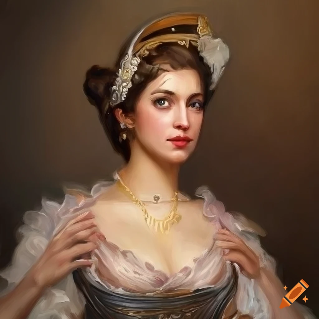 Oil painting of an elegant noble lady on Craiyon