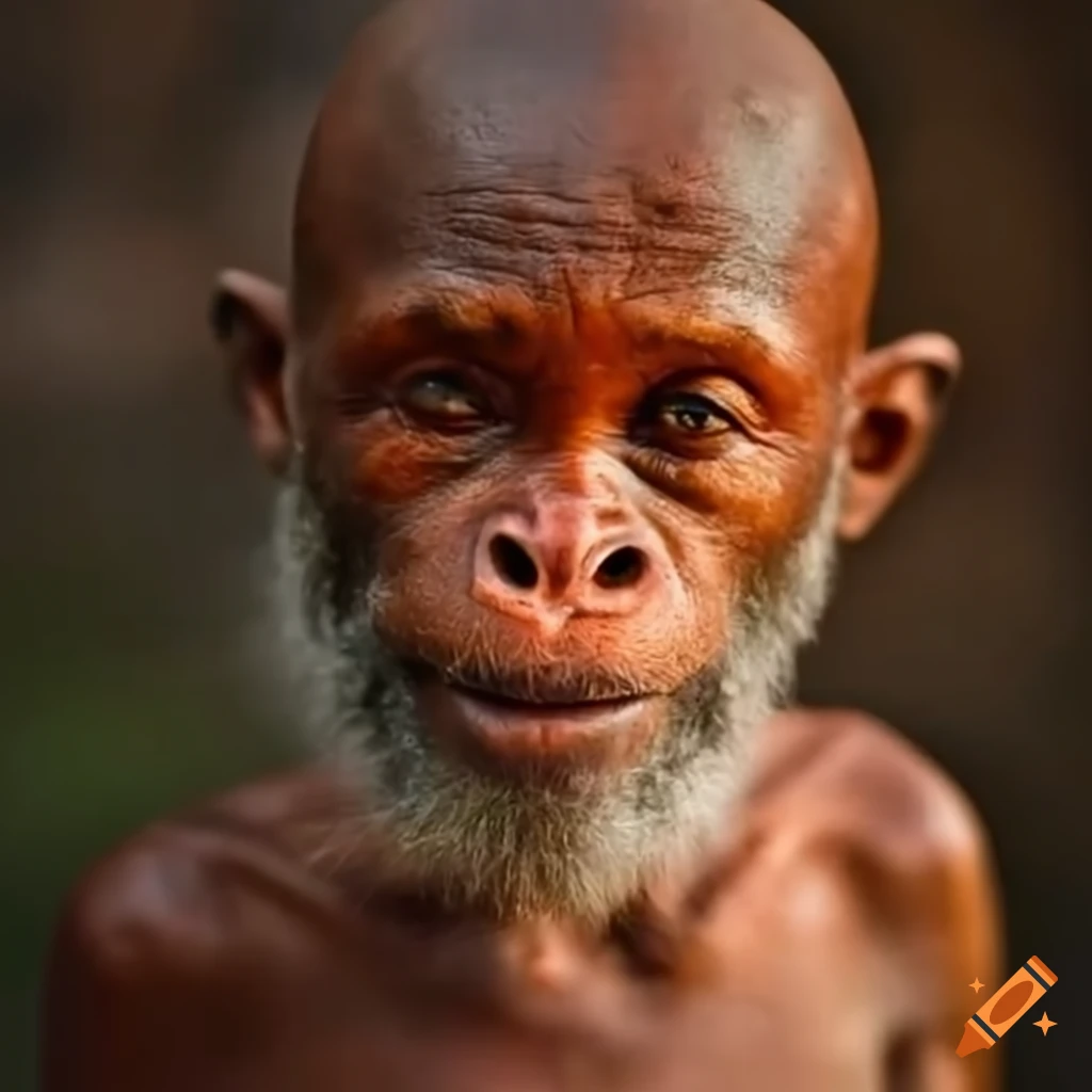 Image of a bald dwarf martial arts master training with a monkey on Craiyon