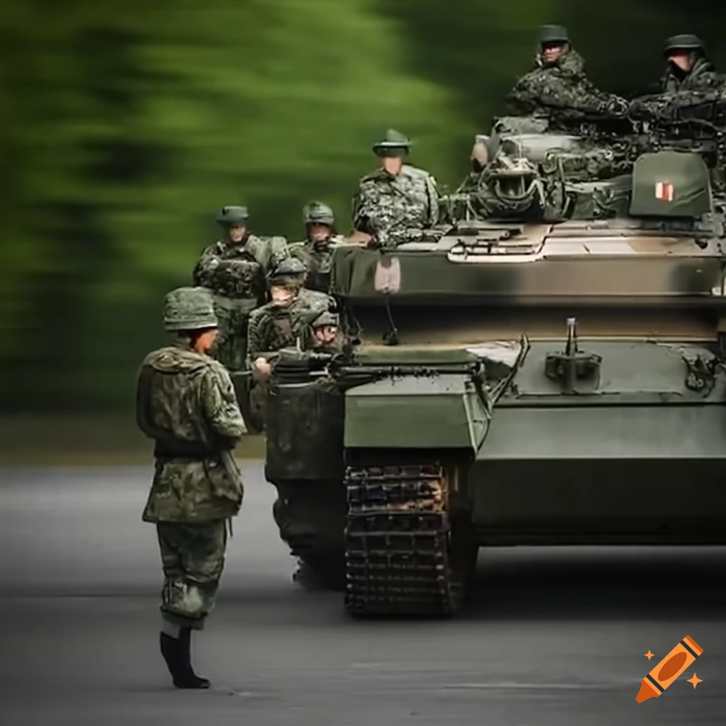 Powerful Japanese tanks in motion on Craiyon