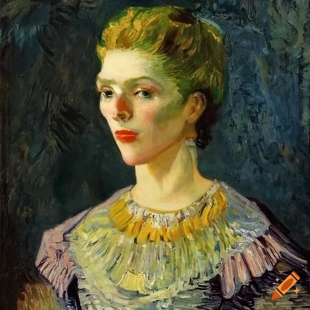 Van Gogh's masterpiece: elegant lady in a dress on Craiyon