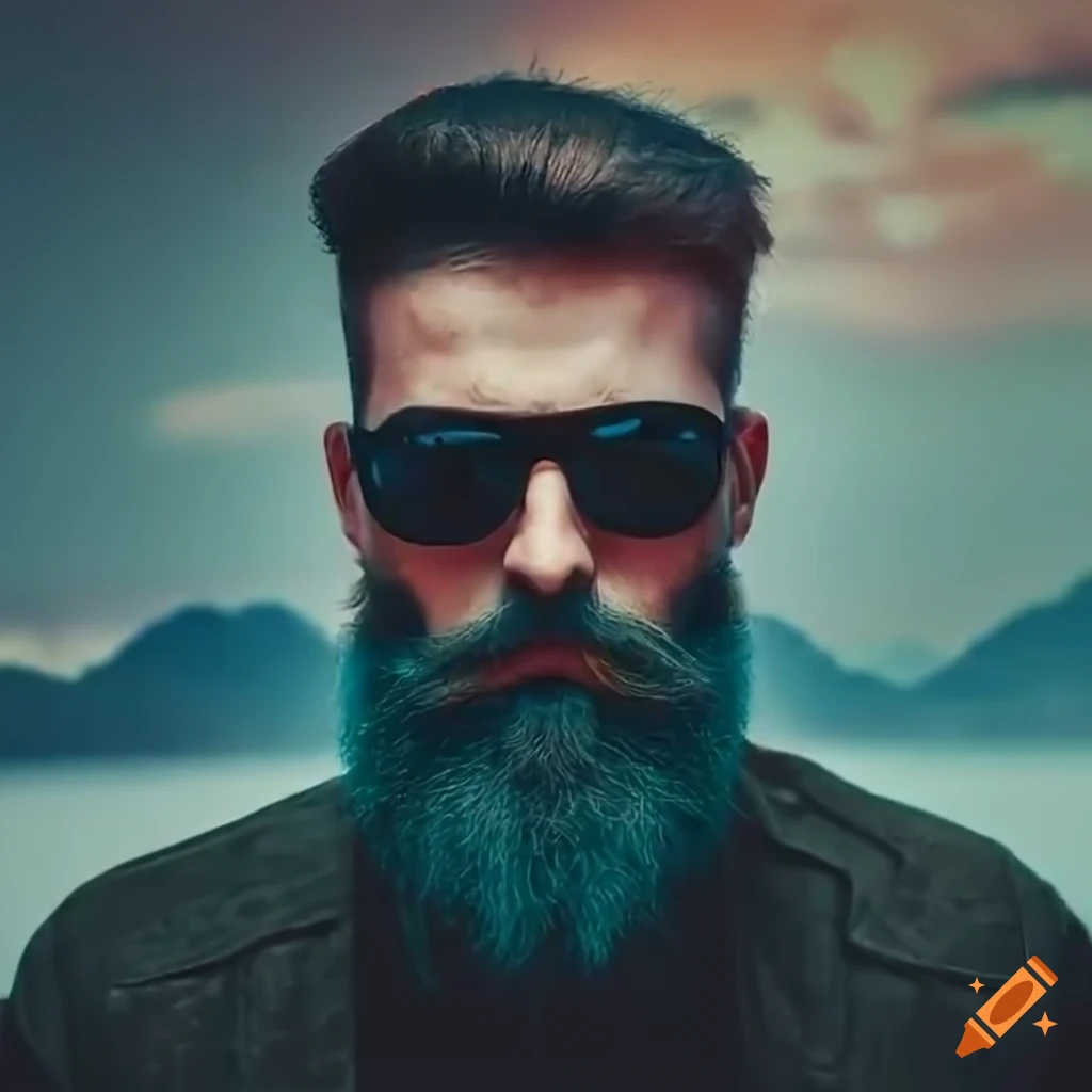 Stylish programmer in the mountains with sunglasses on Craiyon