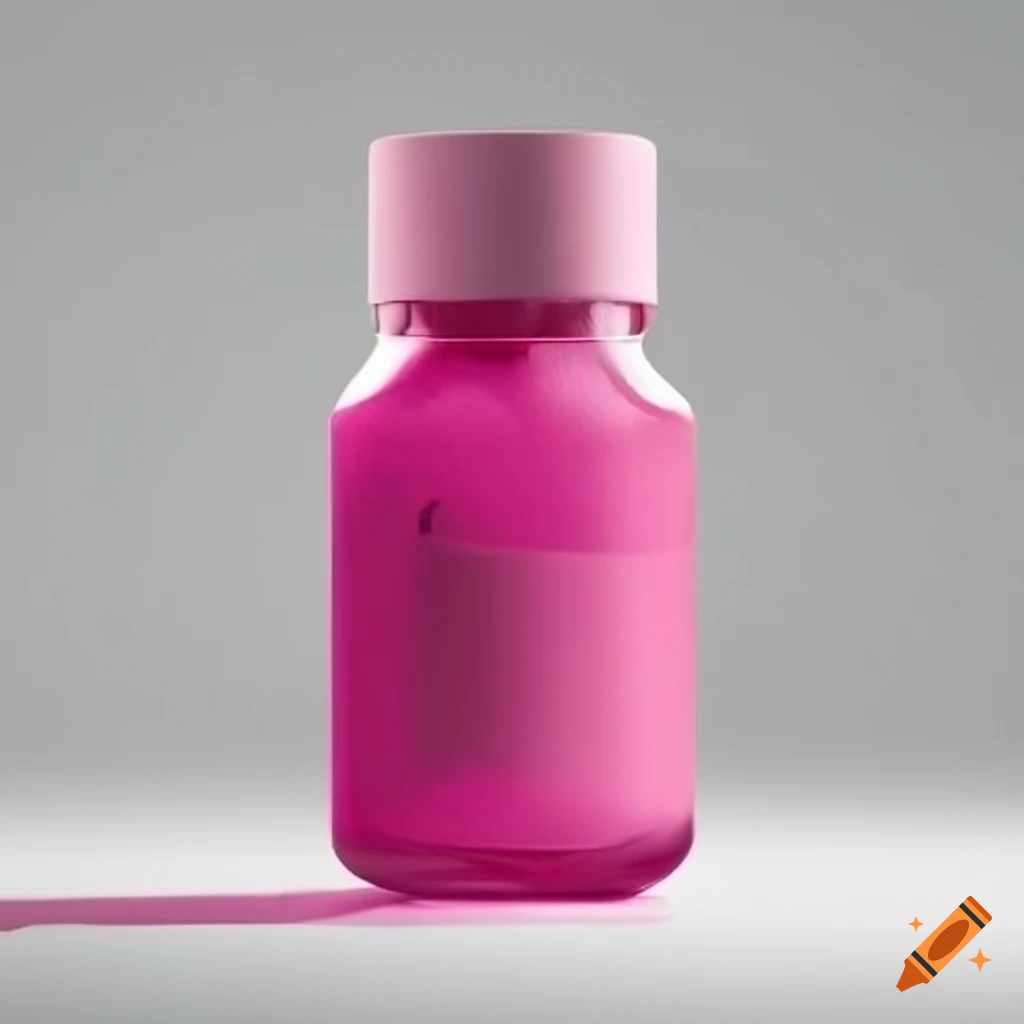 Pink roche posay product on white background