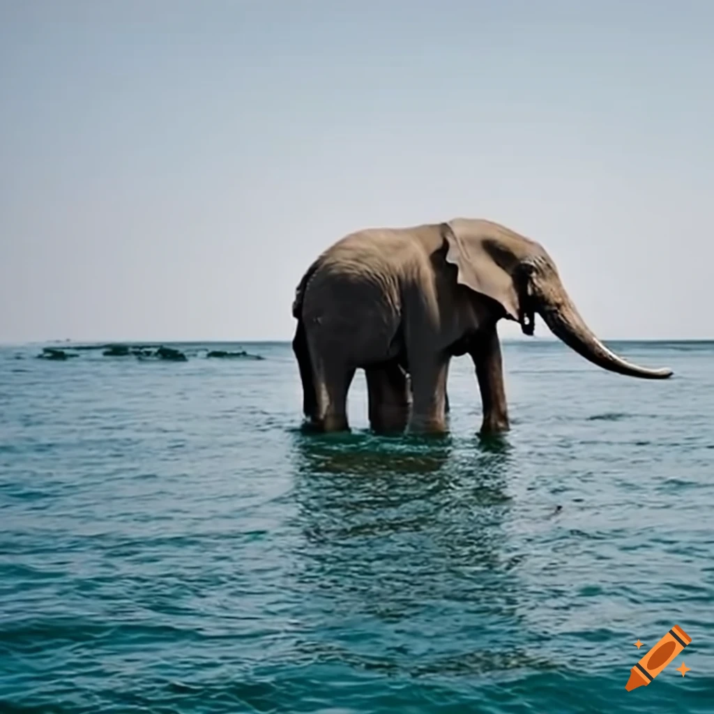 Elephant relaxing on a yacht
