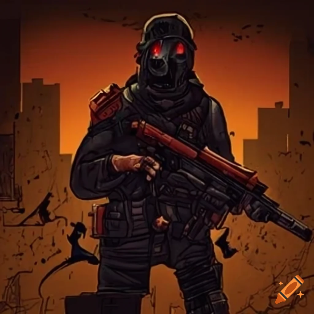 Dark and gritty post-apocalyptic comic artwork on Craiyon