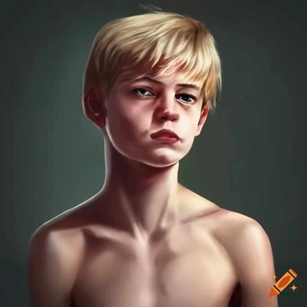 Young muscular teenager in a post-apocalyptic town on Craiyon