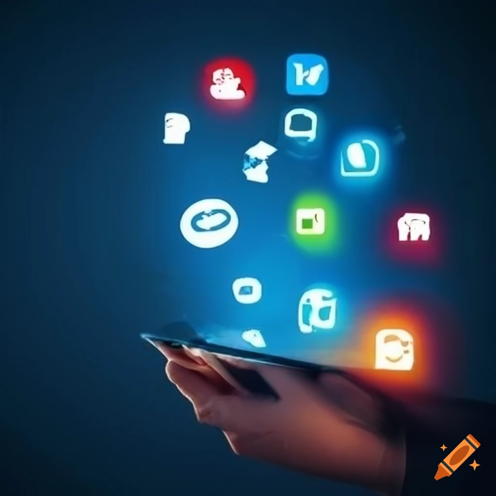 Collage depicting social media and mental health on Craiyon