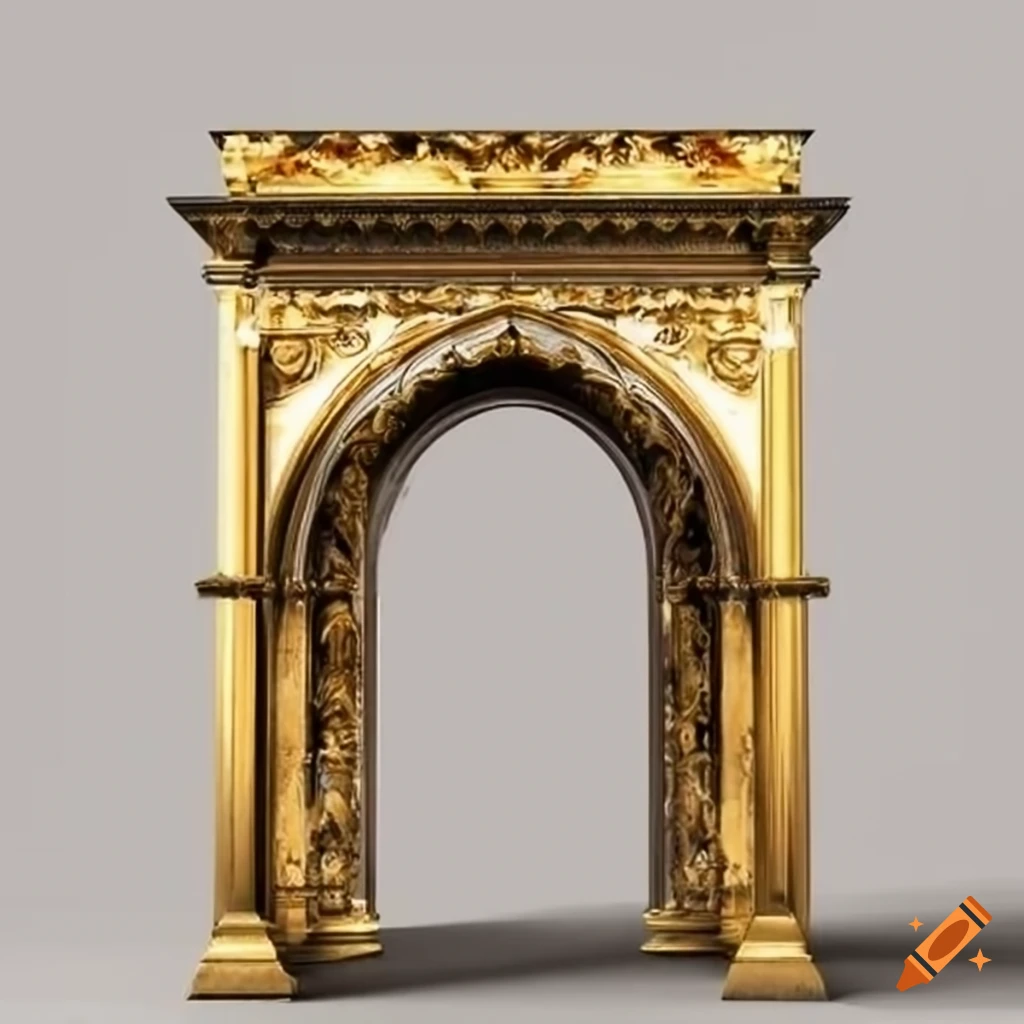 Marble and gold gothic style entrance design on Craiyon