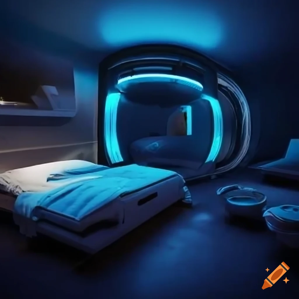 Futuristic medical bed for mothers during childbirth on Craiyon