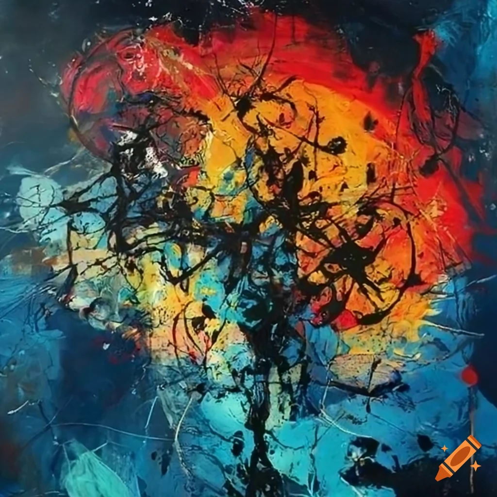 Abstract painting inspired by jackson pollock