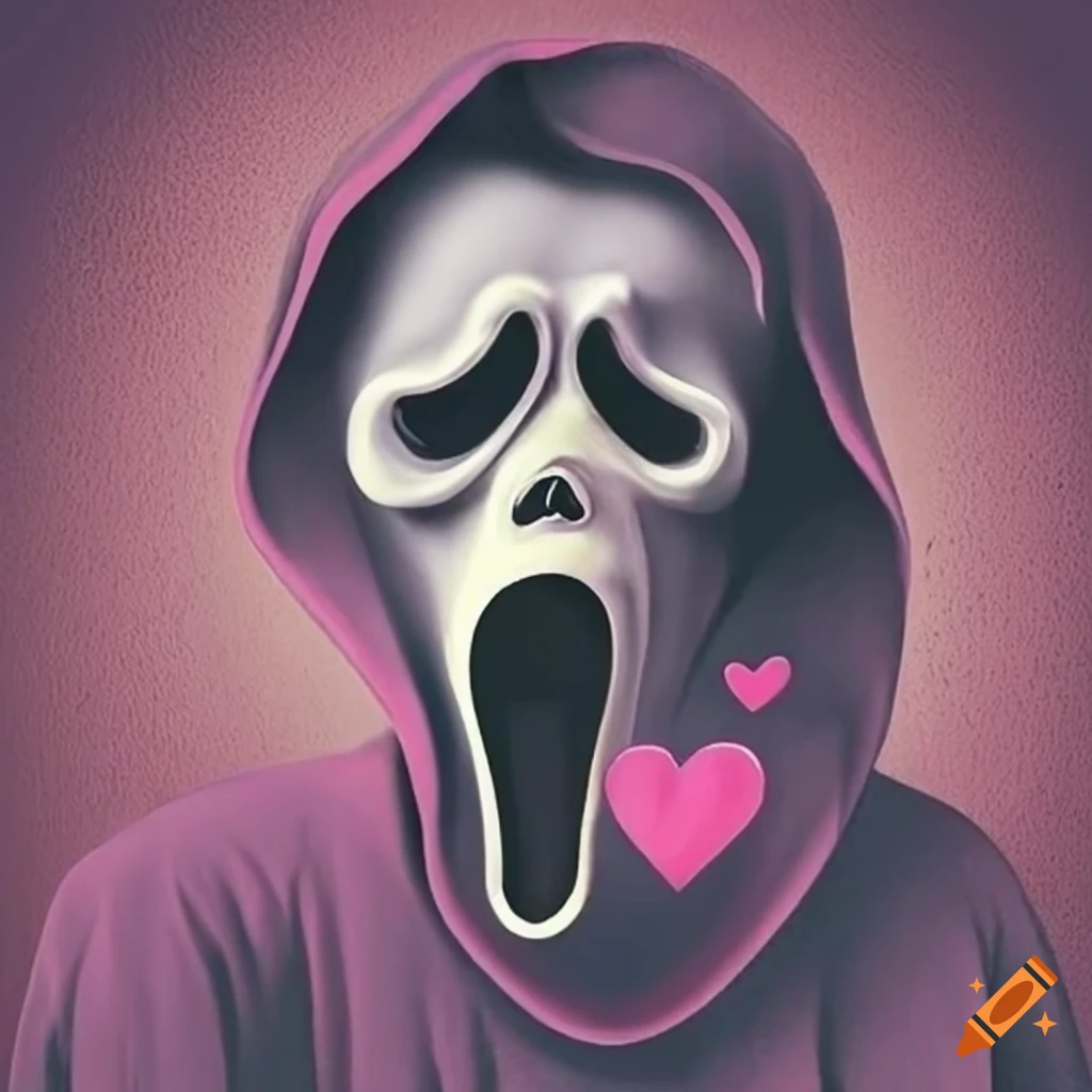 Halloween t-shirt design inspired by the movie Scream on Craiyon