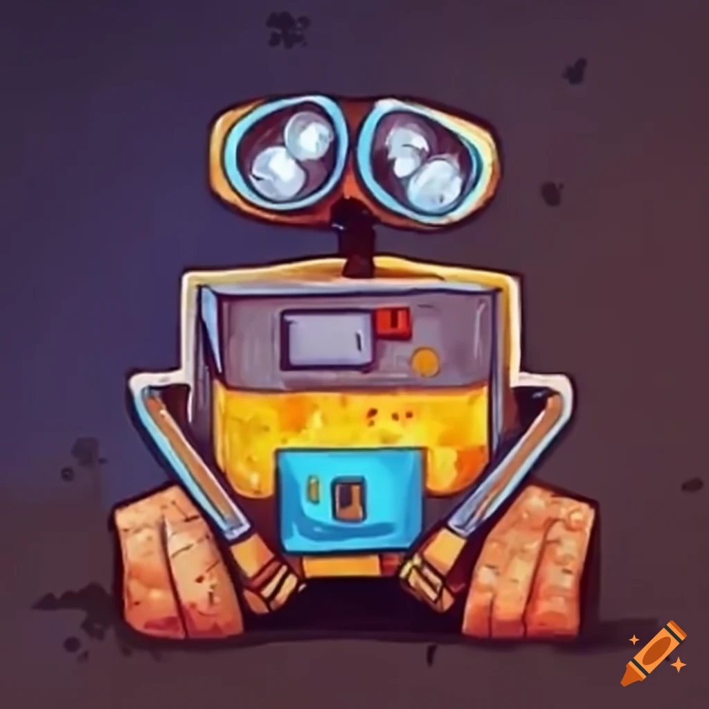 Emo version of wall-e character on Craiyon