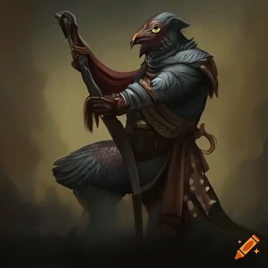 Fantasy character inspired by aarakocra and angry birds on Craiyon