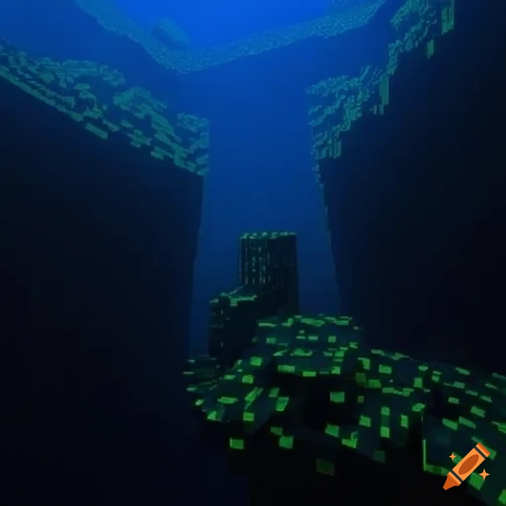 Detailed minecraft ocean on Craiyon