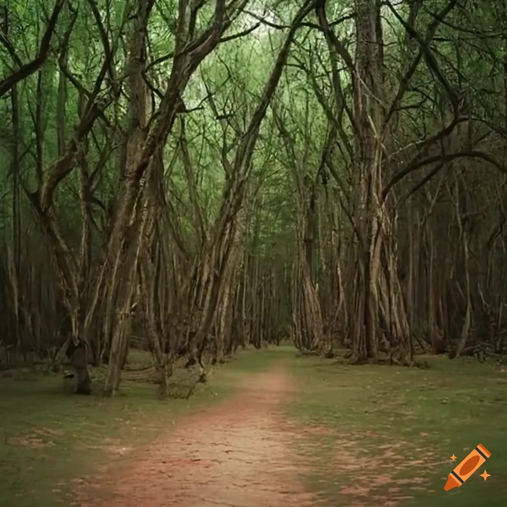 Dry forest landscape on Craiyon