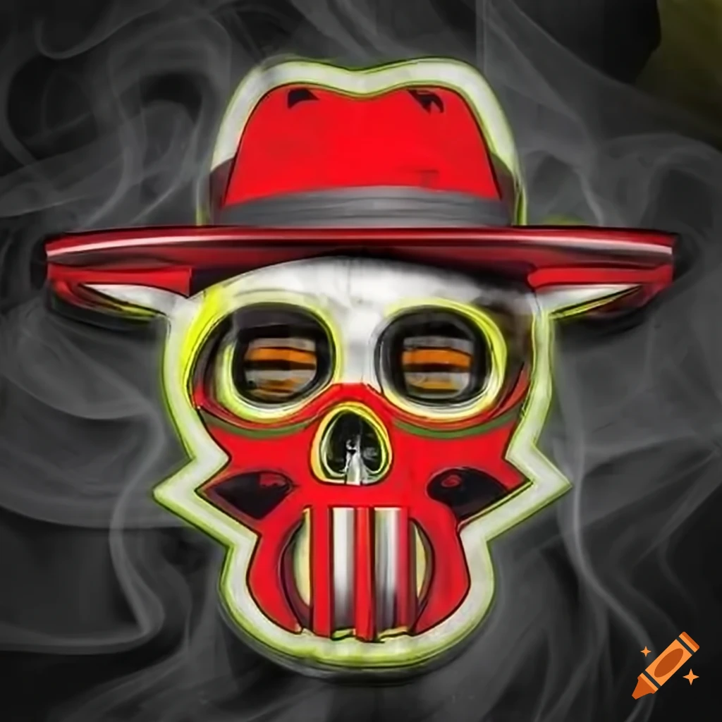 Graffiti nfl logo with skull and fedora