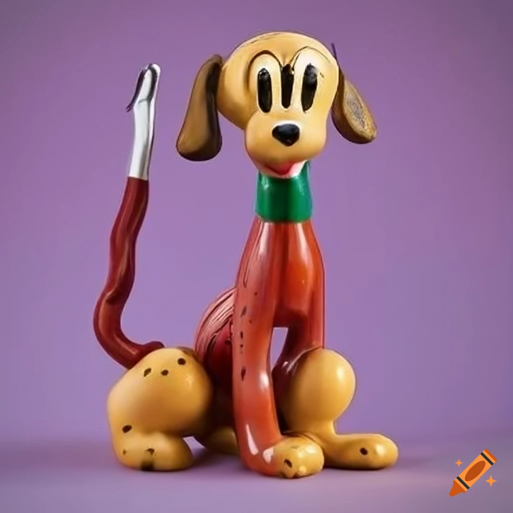 Ceramic sculpture of pluto mixed with slinky dog on Craiyon