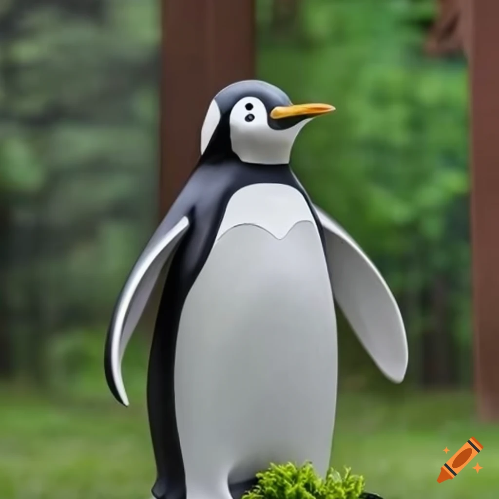 Realistic futuristic penguin-shaped smart planter on Craiyon