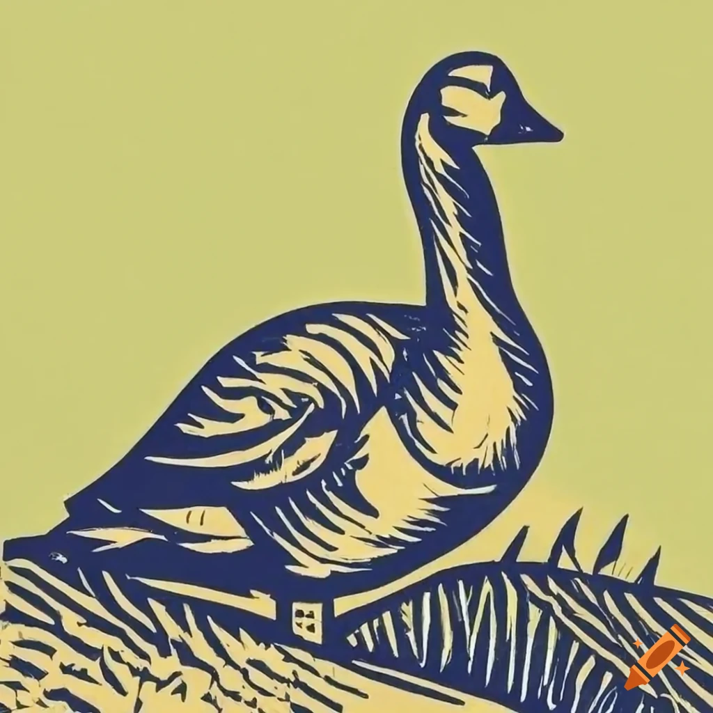 Simple and elegant black and white goose logo on Craiyon
