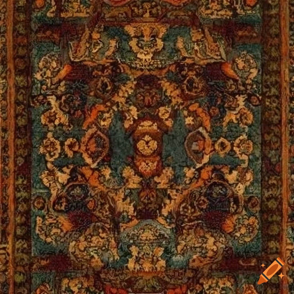 Top view of a traditional finnish aristocrat carpet on Craiyon