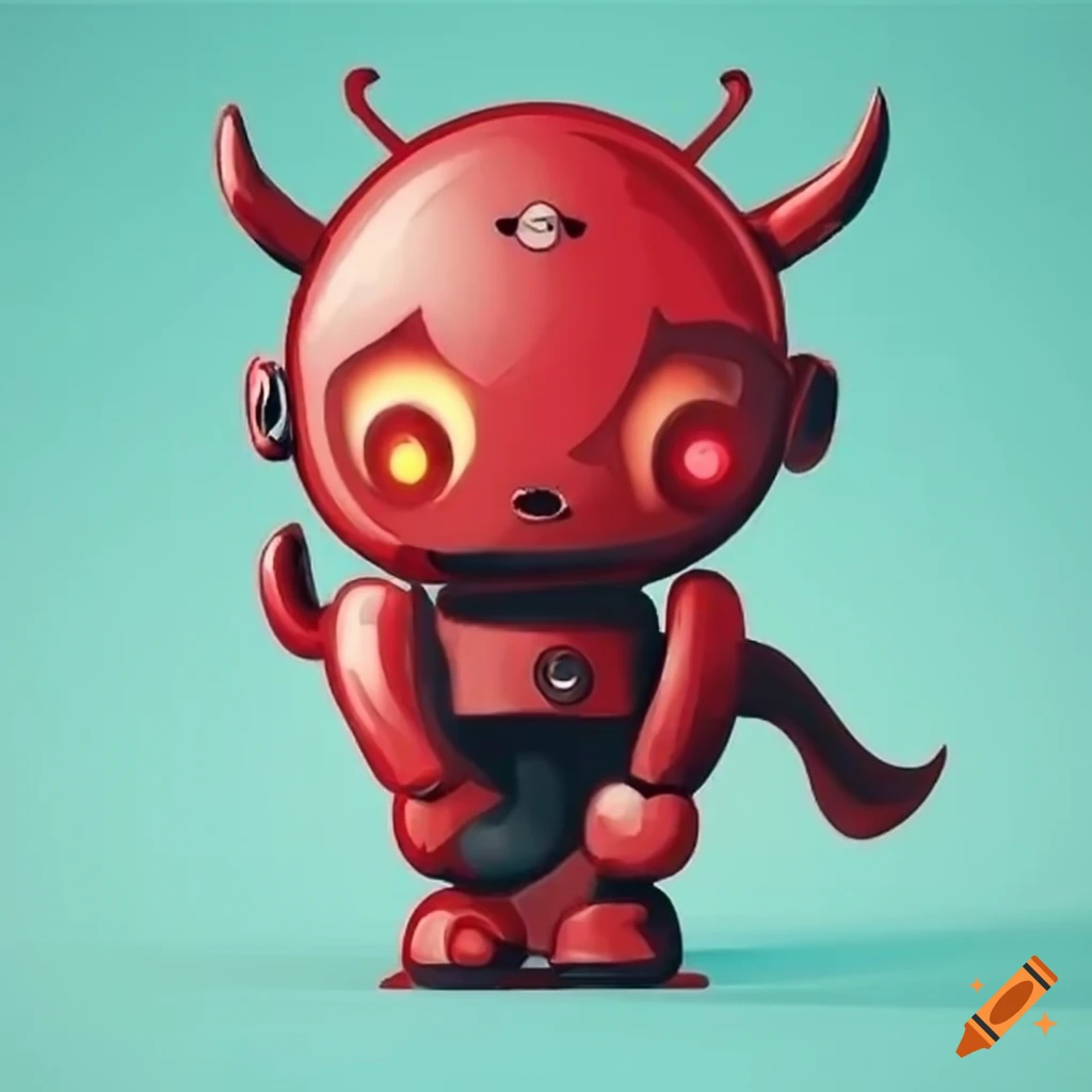 Adorable little demon robot on Craiyon