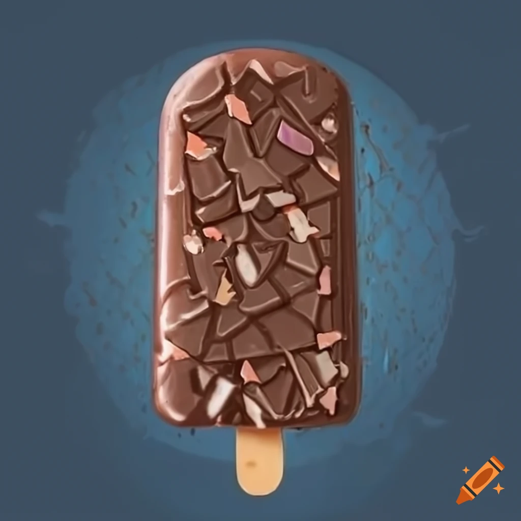 Delicious chocolate popsicle with diamond texture on Craiyon