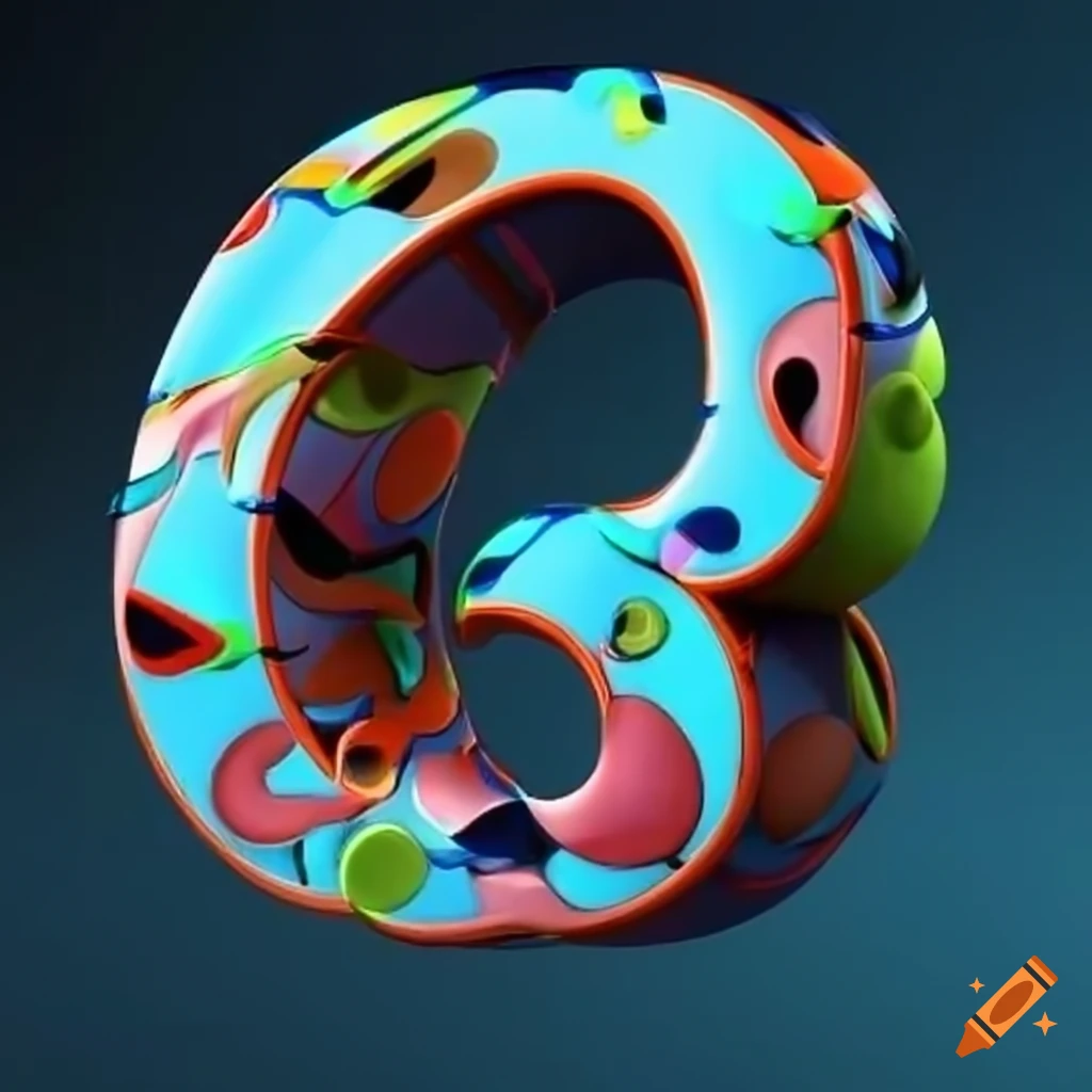 Funky 3D alphabet design on Craiyon