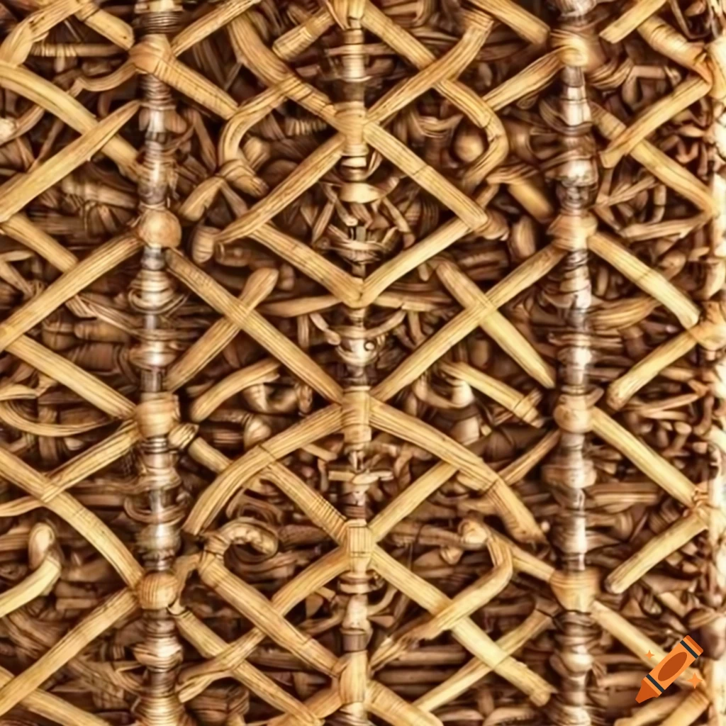 Close up of intricate rattan pattern on Craiyon