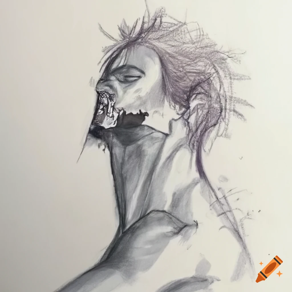 Sketch of a menacing being on Craiyon