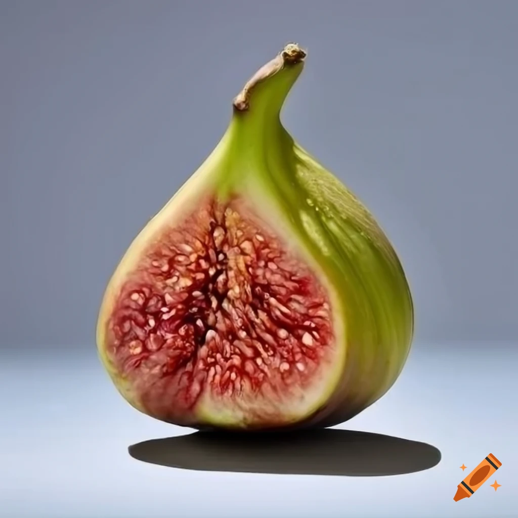 Beautifully arranged colorful figs on a white background