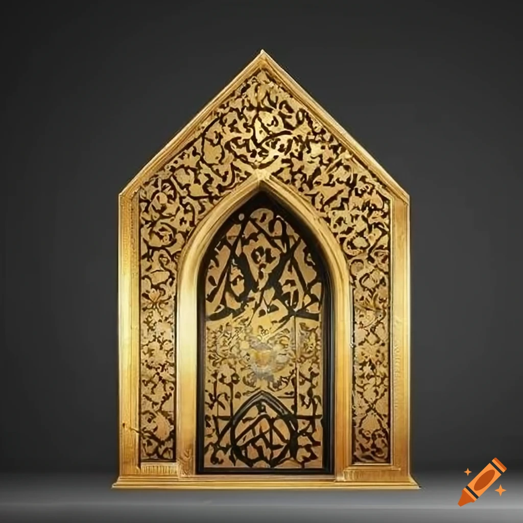 Marble and gold entrance altar of islamic art on Craiyon
