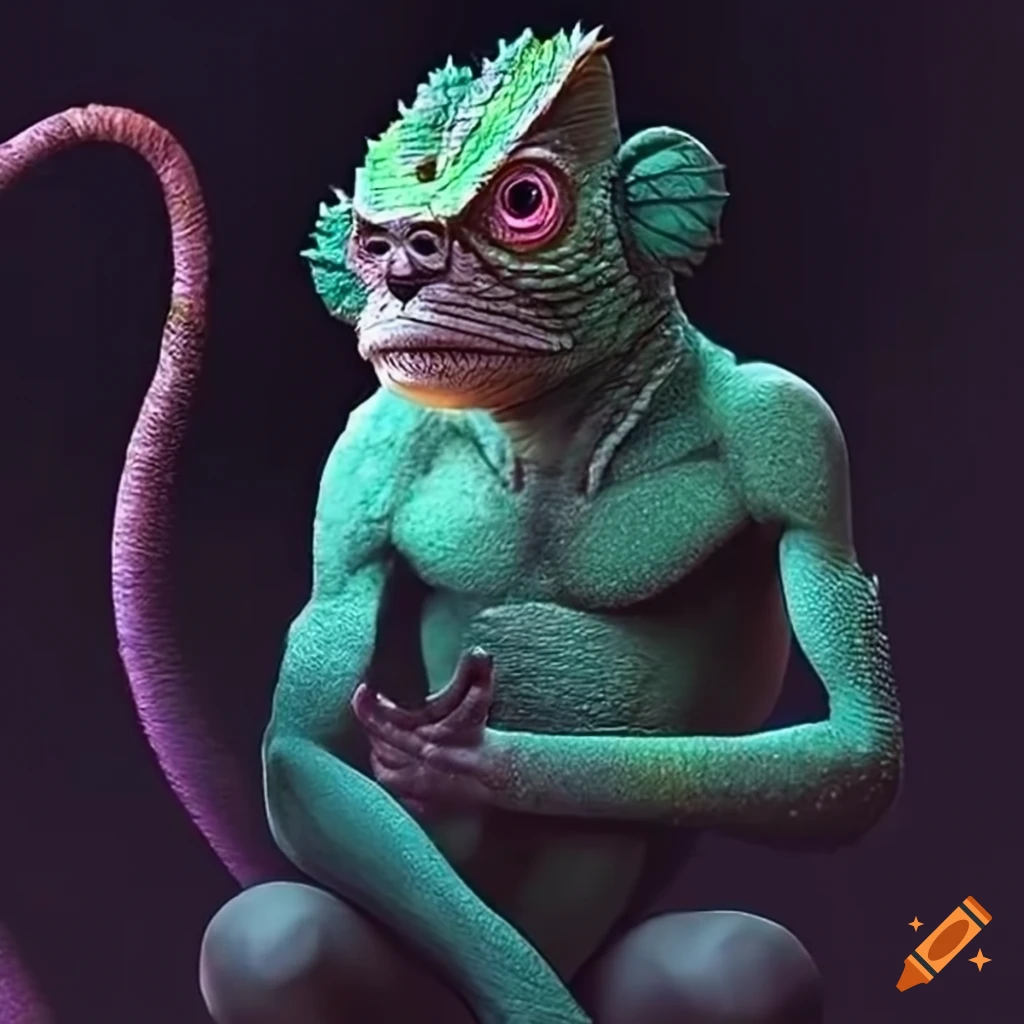 Image of a chameleon-monkey hybrid on Craiyon