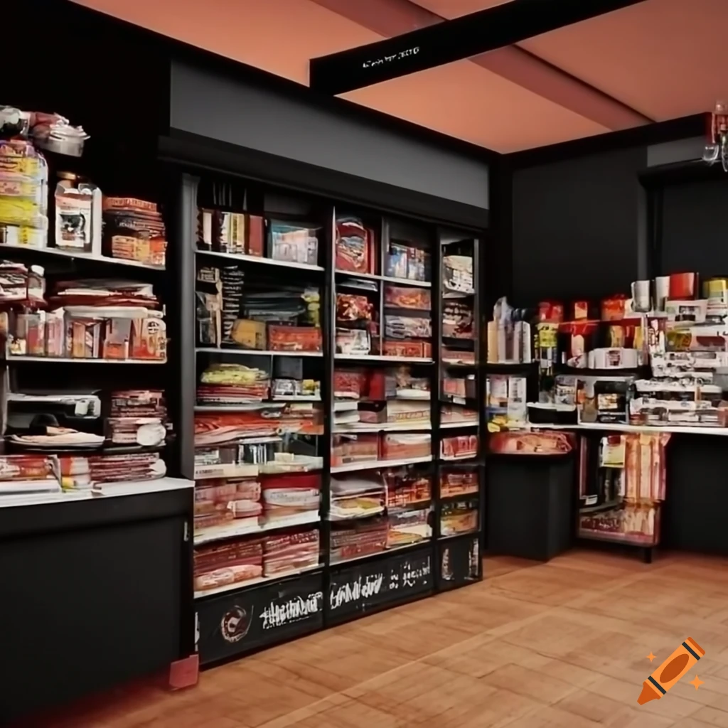 Newsagent shop interior on Craiyon